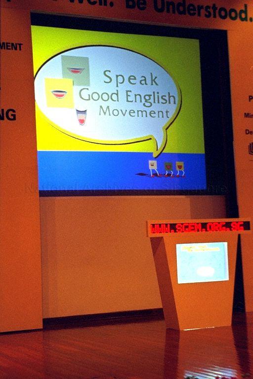Screen showing the Speak Good English Movement at Institute