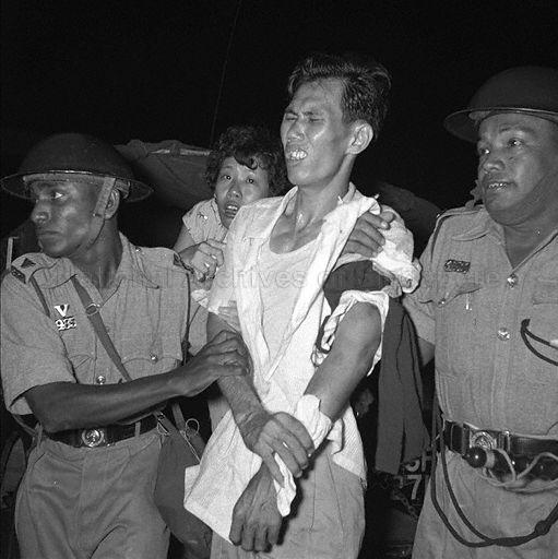 RIOT CASUALTIES ARRIVING AT THE GENERAL HOSPITAL