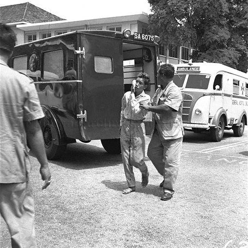 RIOT CASUALTIES ARRIVING AT THE GENERAL HOSPITAL