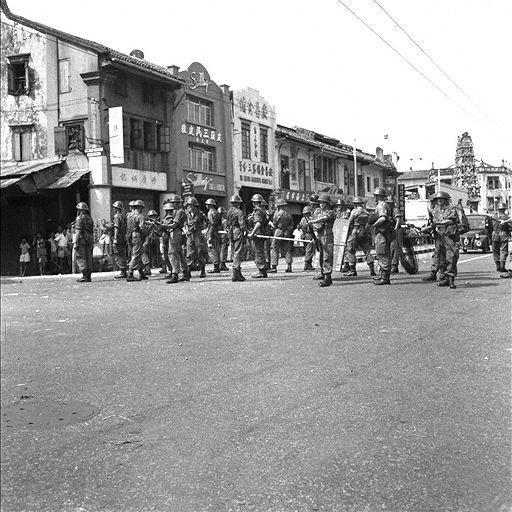 Soldiers manning a road block during the Chinese Middle