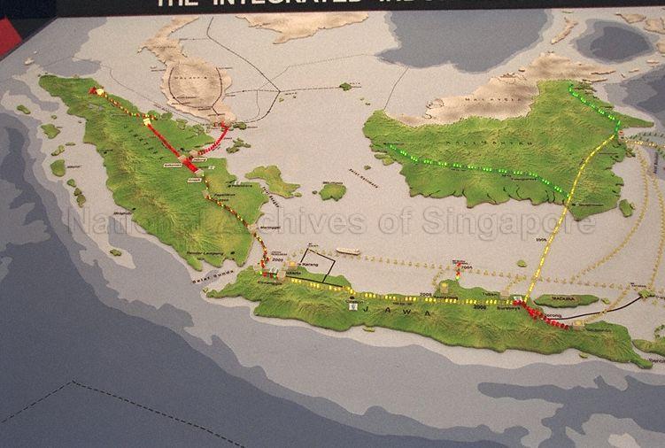 Map of Republic of Indonesia showing natural gas pipeline