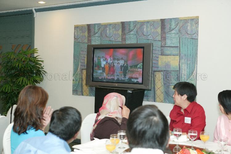Staff of Mediacorp watching TV show "Star Search 1988"