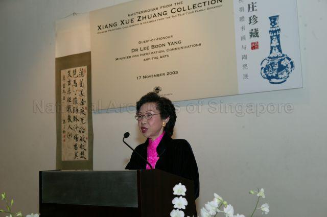 Madam Tan Gek Cheng, daughter of the late Dr Tan Tsze Chor,
