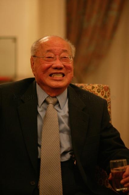 Close-up view of former Cabinet Minister Lim Kim San at