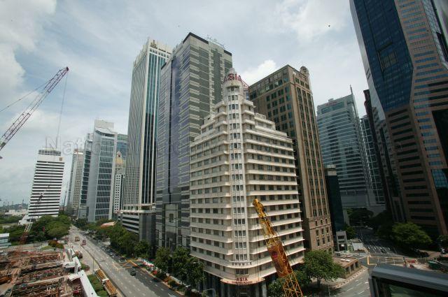 View of commercial buildings including Asia Insurance