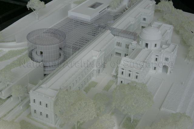 Scale model of National Museum of Singapore on display