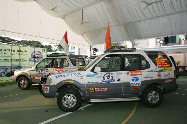 Cars driven by participants and sponsored by Tata Motors,