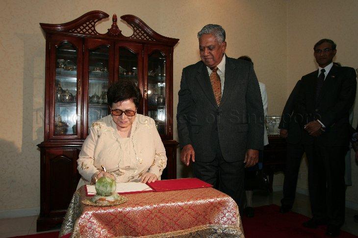 Mrs S R Nathan, who is accompanying President S R Nathan on