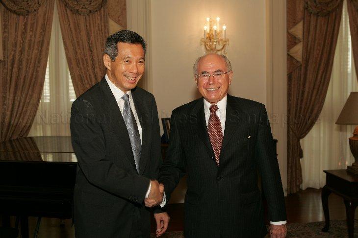 Prime Minister (PM) Lee Hsien Loong and Australian PM John