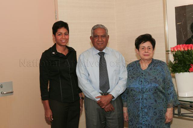Group photograph of President and Mrs S R Nathan with