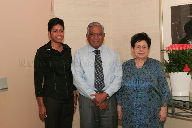 Group photograph of President and Mrs S R Nathan with
