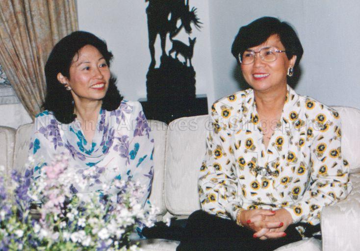 MRS ONG, (LEFT), WIFE OF DEPUTY PRIME MINISTER ONG TENG