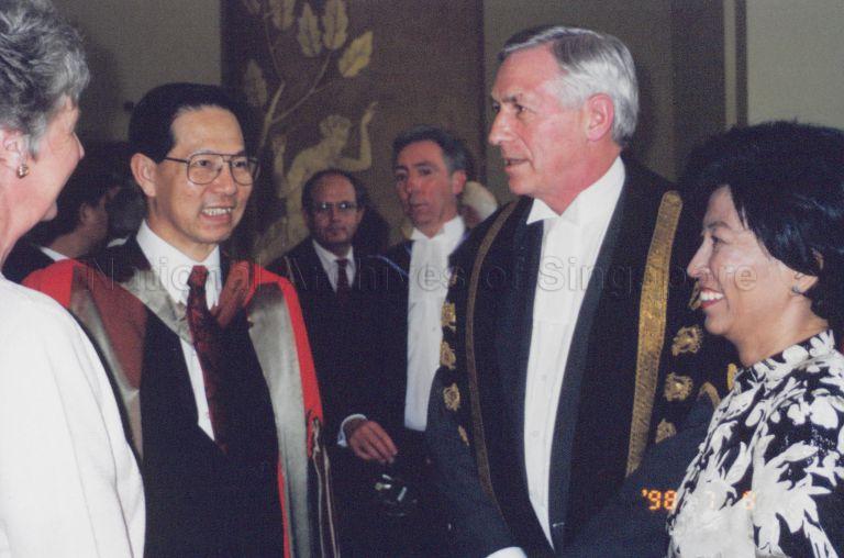 PRESIDENT ONG TENG CHEONG (2ND LEFT) AND MRS ONG (RIGHT) AT