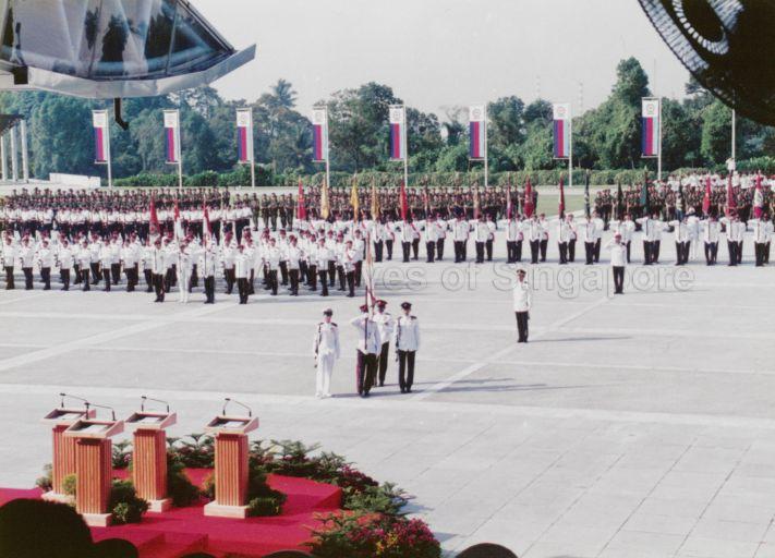 "RETIRING OF SAFTI STATE COLOURS" DURING THE SINGAPORE ARMED