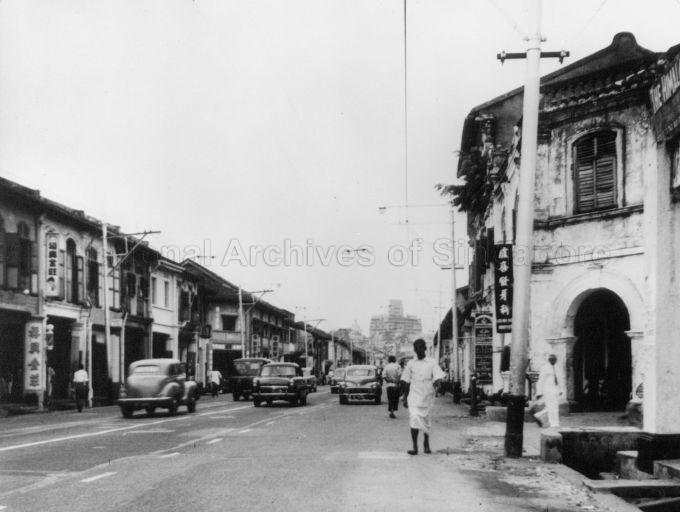 View of Serangoon Road with Cathay Building and Eu Villa