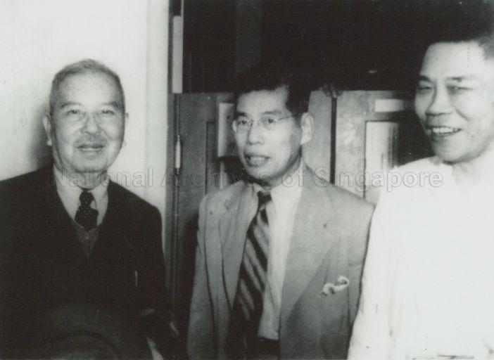 Tan Kah Kee with Lee Kong Chian and Tan Lark Sye