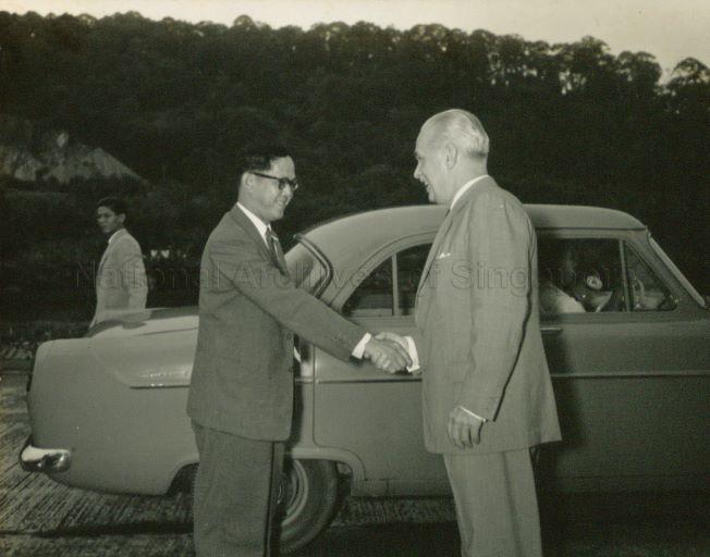 Chief Minister of Singapore Lim Yew Hock arriving for the