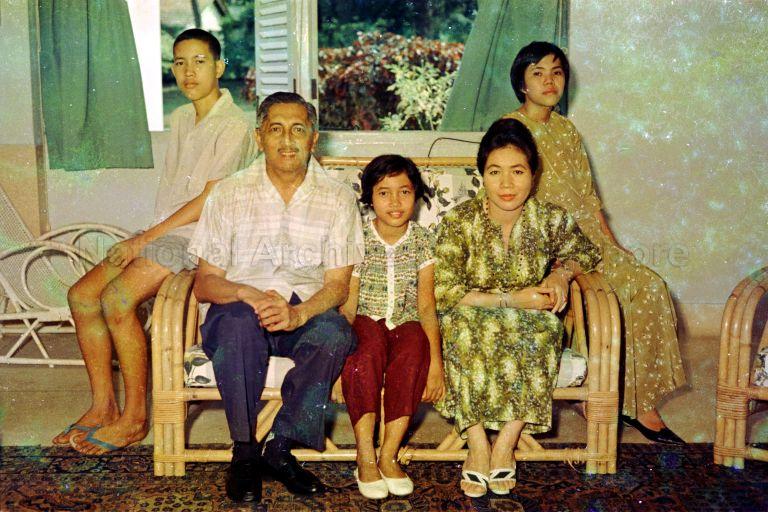 PRESIDENT OF SINGAPORE YUSOF ISHAK (SECOND LEFT) AND FAMILY