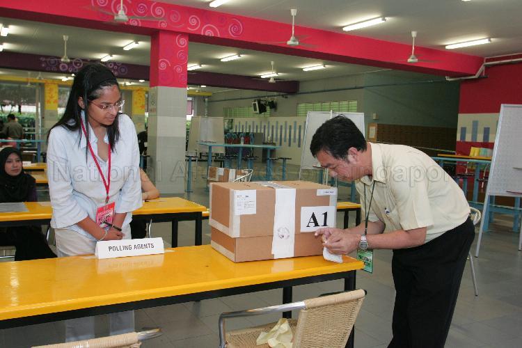 Sealing of ballot boxes witnessed by election agent before