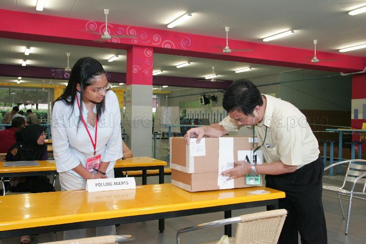 Sealing of ballot boxes witnessed by election agent before