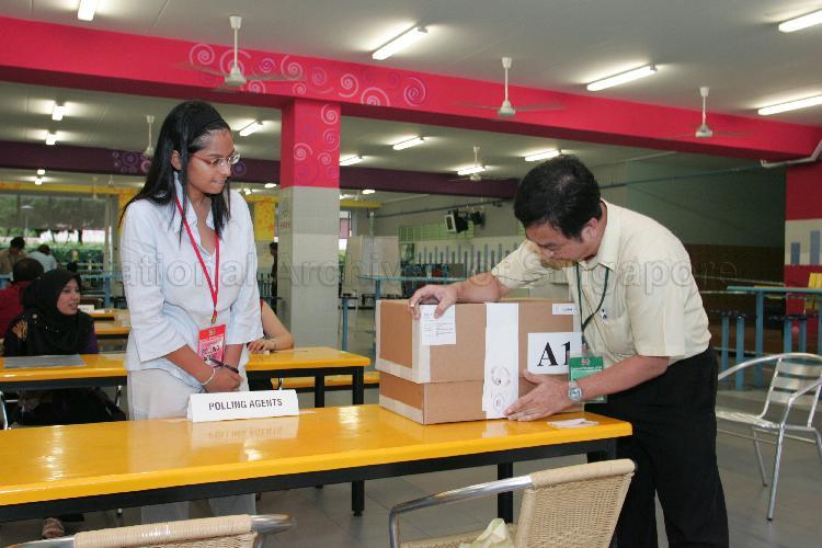 Sealing of ballot boxes witnessed by election agent before