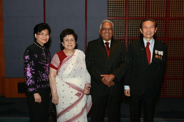 President and Mrs S R Nathan posing for photographs with