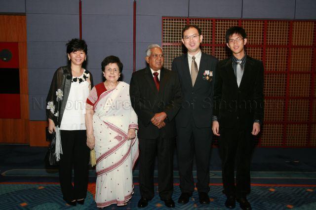 President and Mrs S R Nathan posing for photographs with