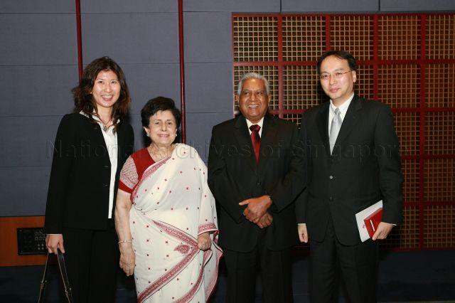 President and Mrs S R Nathan posing for photographs with