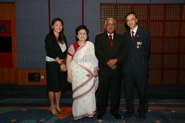President and Mrs S R Nathan posing for photographs with