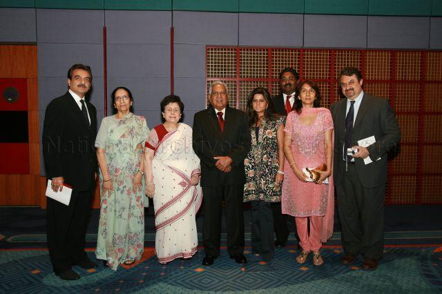 President and Mrs S R Nathan posing for photographs with