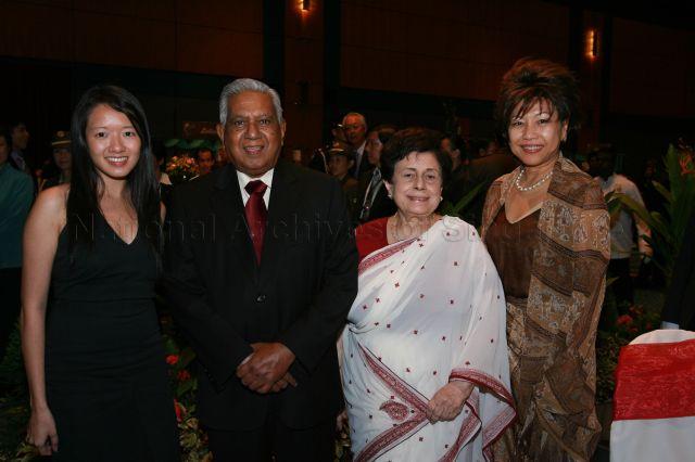 President and Mrs S R Nathan posing for photographs with