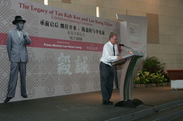 Official speaking at launch of â€œThe Legacy of Tan Kah Kee