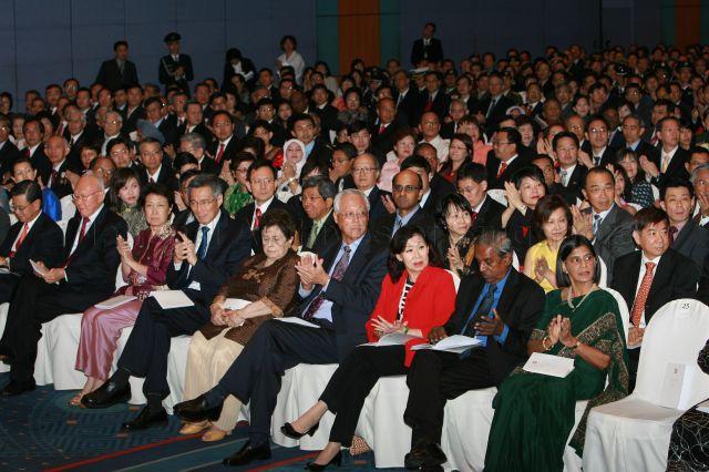 Mrs S R Nathan, wife of President, with (front row, from