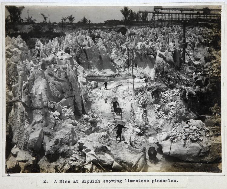 MALAYSIA 17. TIN MINING IN MALAYA. PICTURE SHOWS A MINE AT
