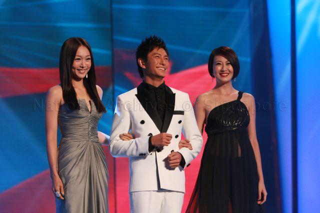 MediaCorp TV artistes on stage during Star Awards at