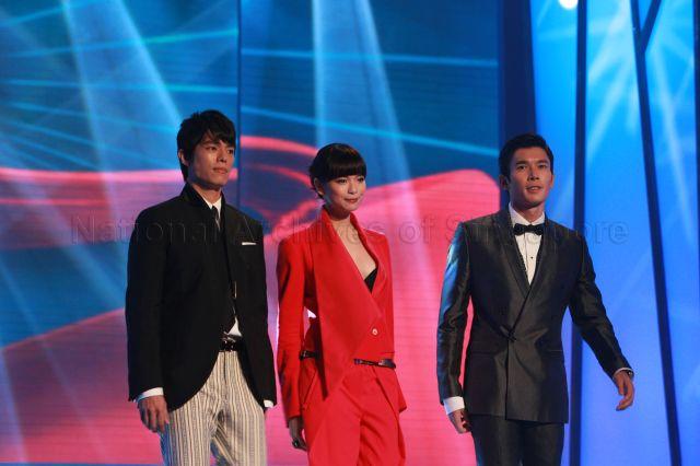 MediaCorp TV artistes on stage during Star Awards at