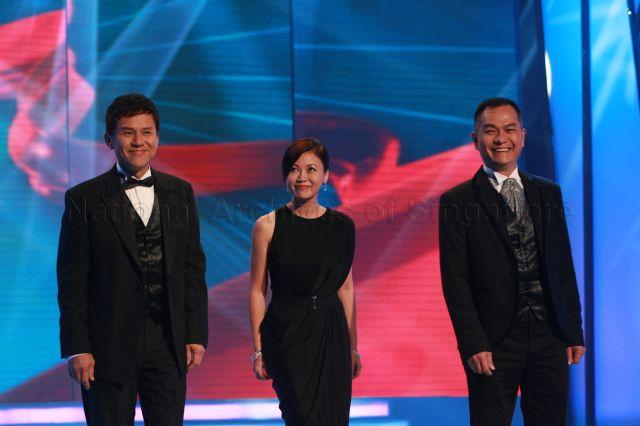 MediaCorp TV artistes on stage during Star Awards at