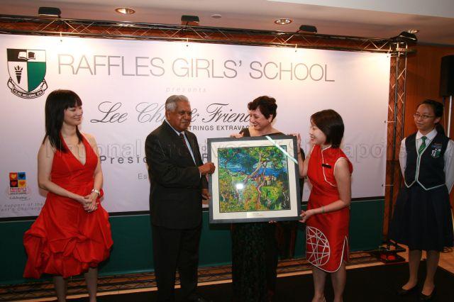From left, violinist and Raffles Girls' School (RGS) alumni
