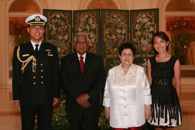 Group photograph of President and Mrs S R Nathan taken with