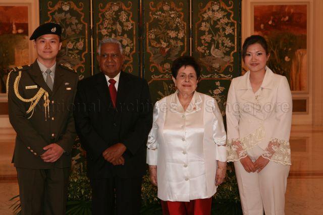Group photograph of President and Mrs S R Nathan taken with