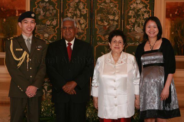 Group photograph of President and Mrs S R Nathan taken with