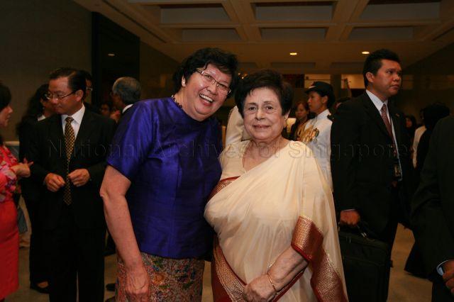 Group photograph with wife of President, Mrs S R Nathan