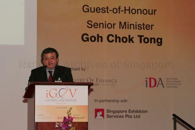 Head of Civil Service Peter Ho Hak Ean delivering speech