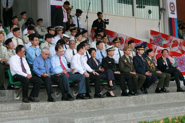 Guests and military officers at Singapore Armed Forces (SAF