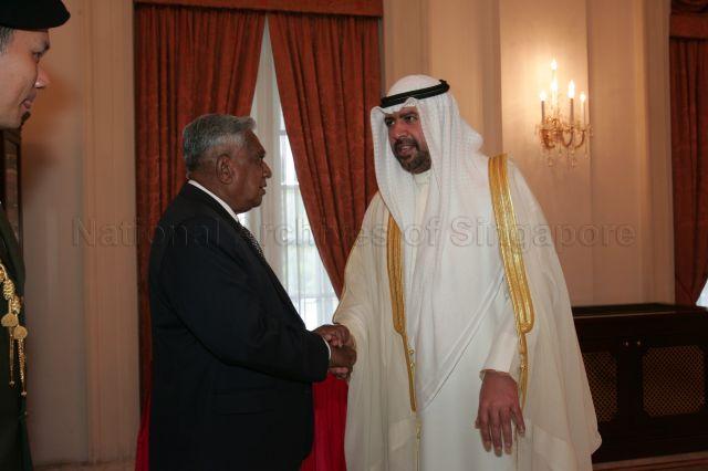 President S R Nathan with Kuwait's Deputy Prime Minister for