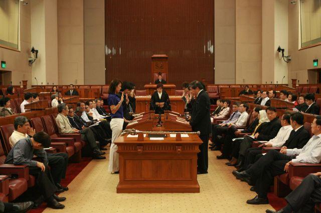 Nine Nominated Members of Parliament (NMPs) taking their