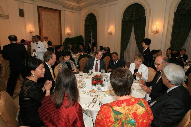 Guests attending dinner at Banquet Room in Istana following