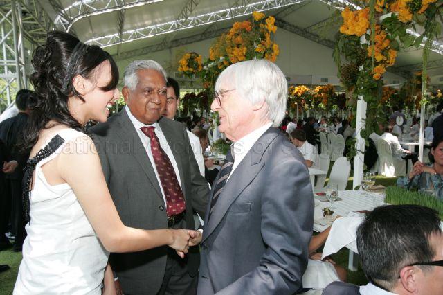 President S R Nathan and his granddaughter, Monisha Cheong,