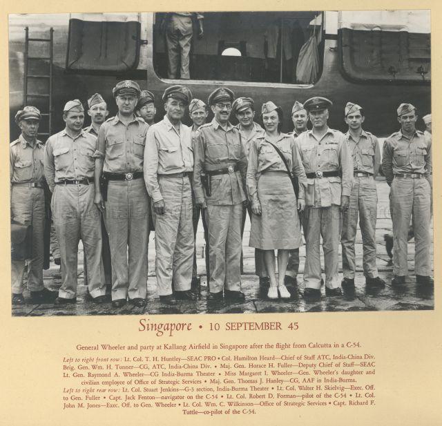 General Wheeler and party at Kallang Airfield in Singapore