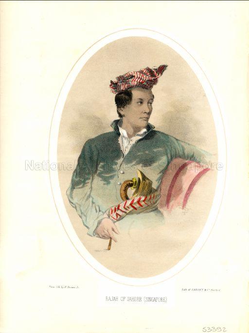 Lithograph of Daing Ibrahim done by F L Hawks who